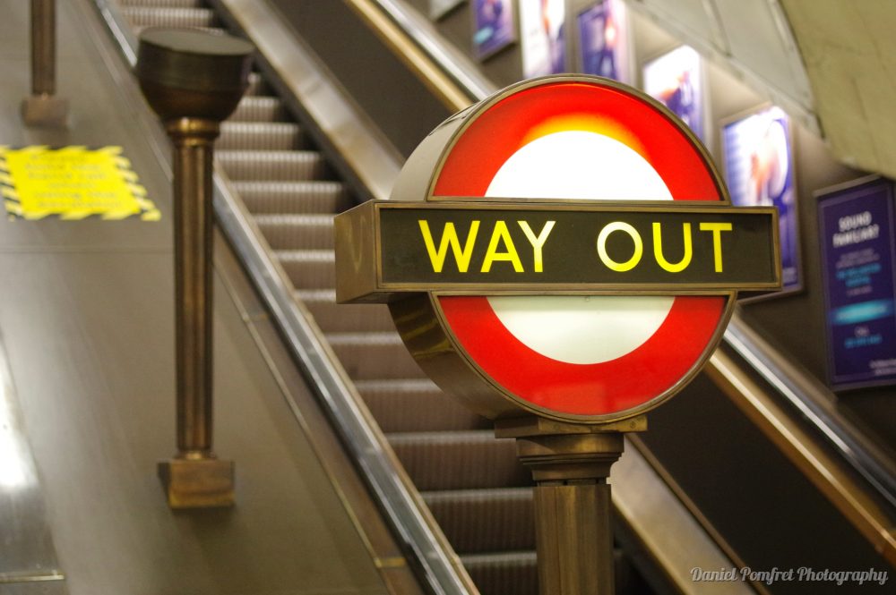 London Underground Station, Way Out Sign1 7681 - Daniel Pomfret Photography