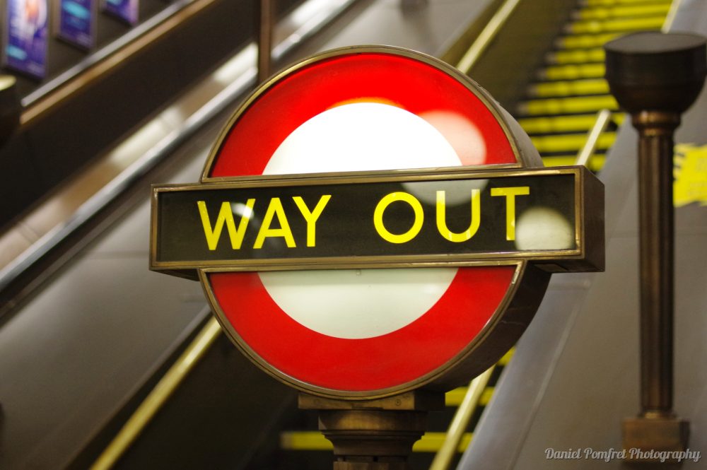 London Underground Station, Way Out Sign 17710 - Daniel Pomfret Photography